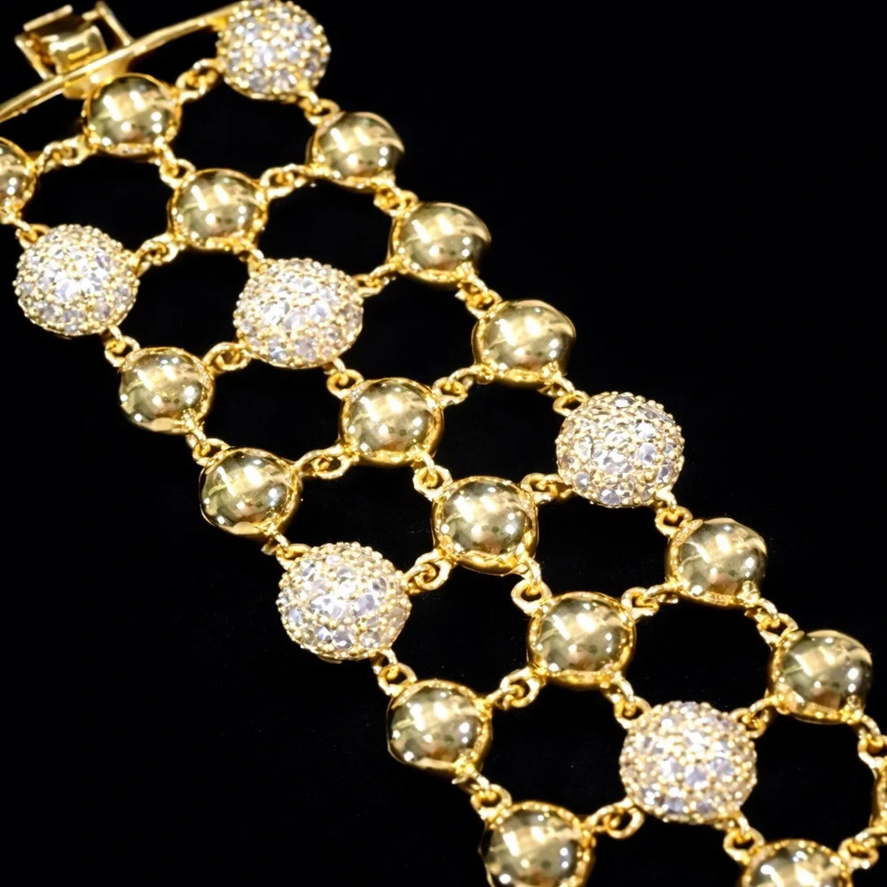 Fashion Jewelry | Jewelry | New Micro Pave Set Cz Gold Chain Ball Link ...